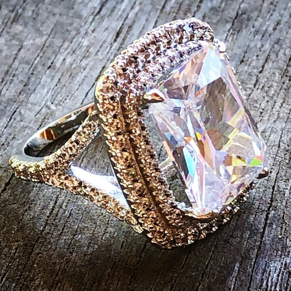 Jewelry | S925platinum Huge 684ct Cz Diamond Bling Ring | Poshmark